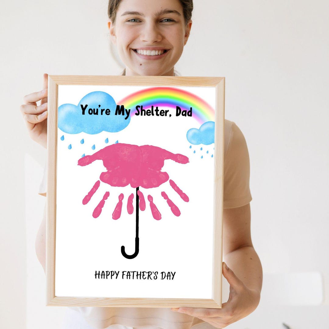 Fathers Day Printable Handprint Art, Birthday Handprint Craft, Fathers ...