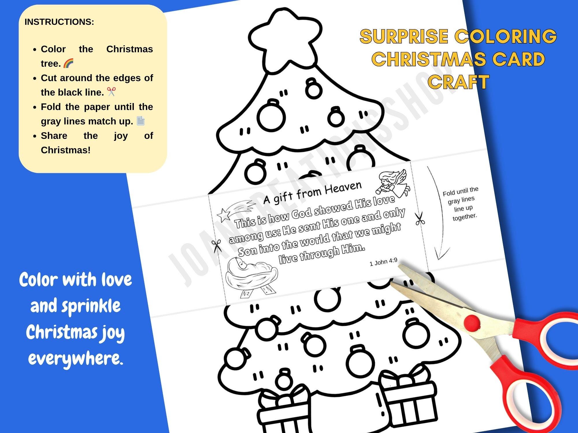 Christmas Tree Folding Surprise Craft | DIY Bible Card and Sunday ...