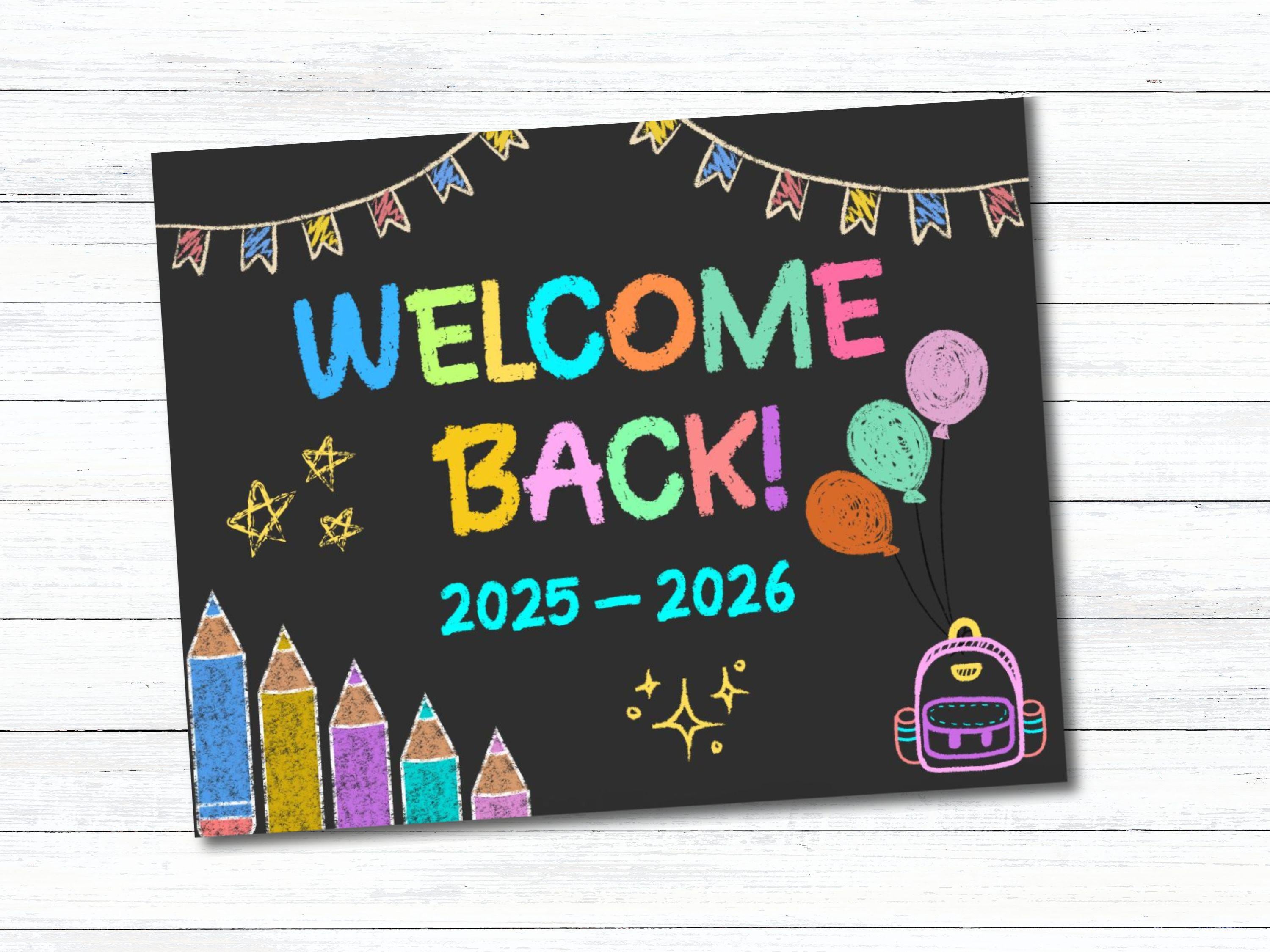 Printable Welcome Back Sign 2025-2026, Back to School Banner, Classroom ...