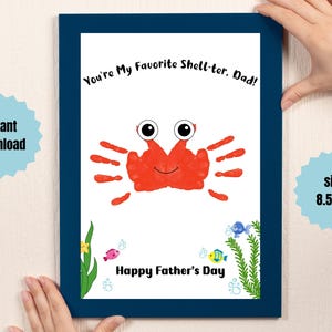 Father’s Day Handprint Craft for Kids, Printable Crab Activity, DIY ...