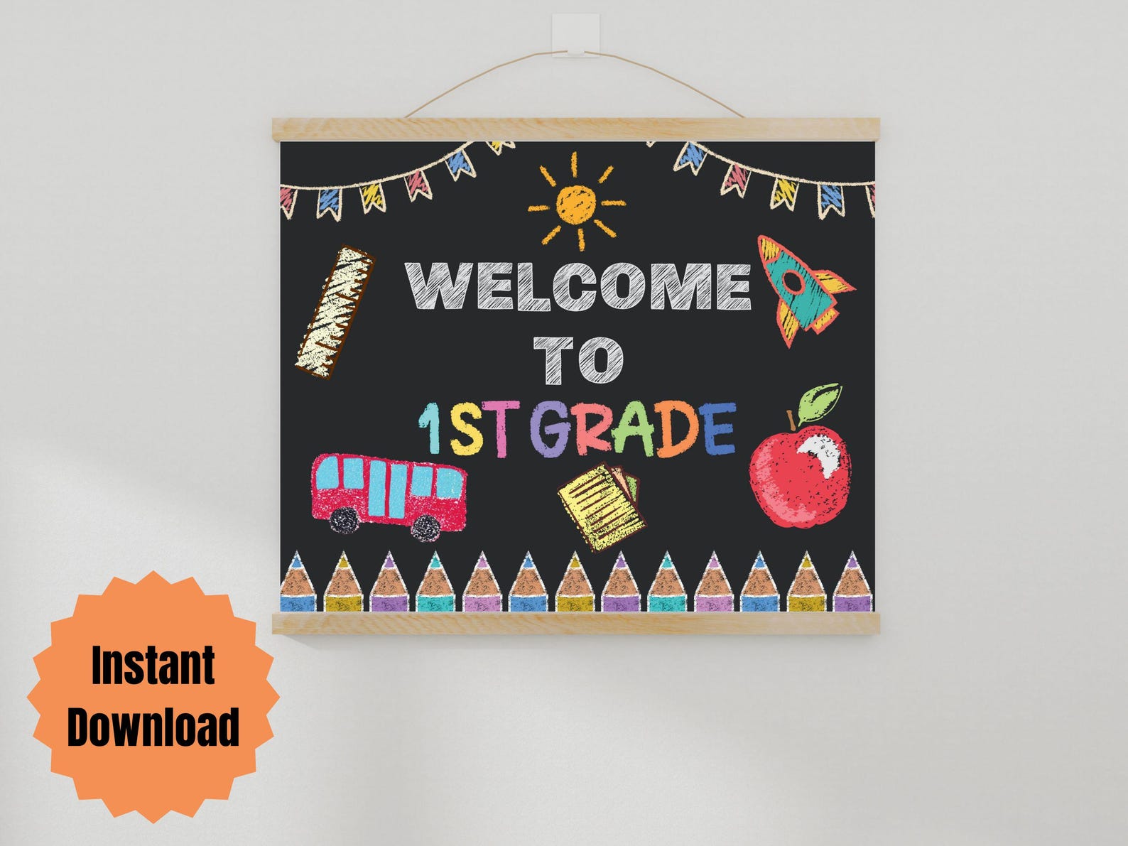 Printable Welcome to 1st Grade Sign, Teacher Decor, Welcome Classroom ...