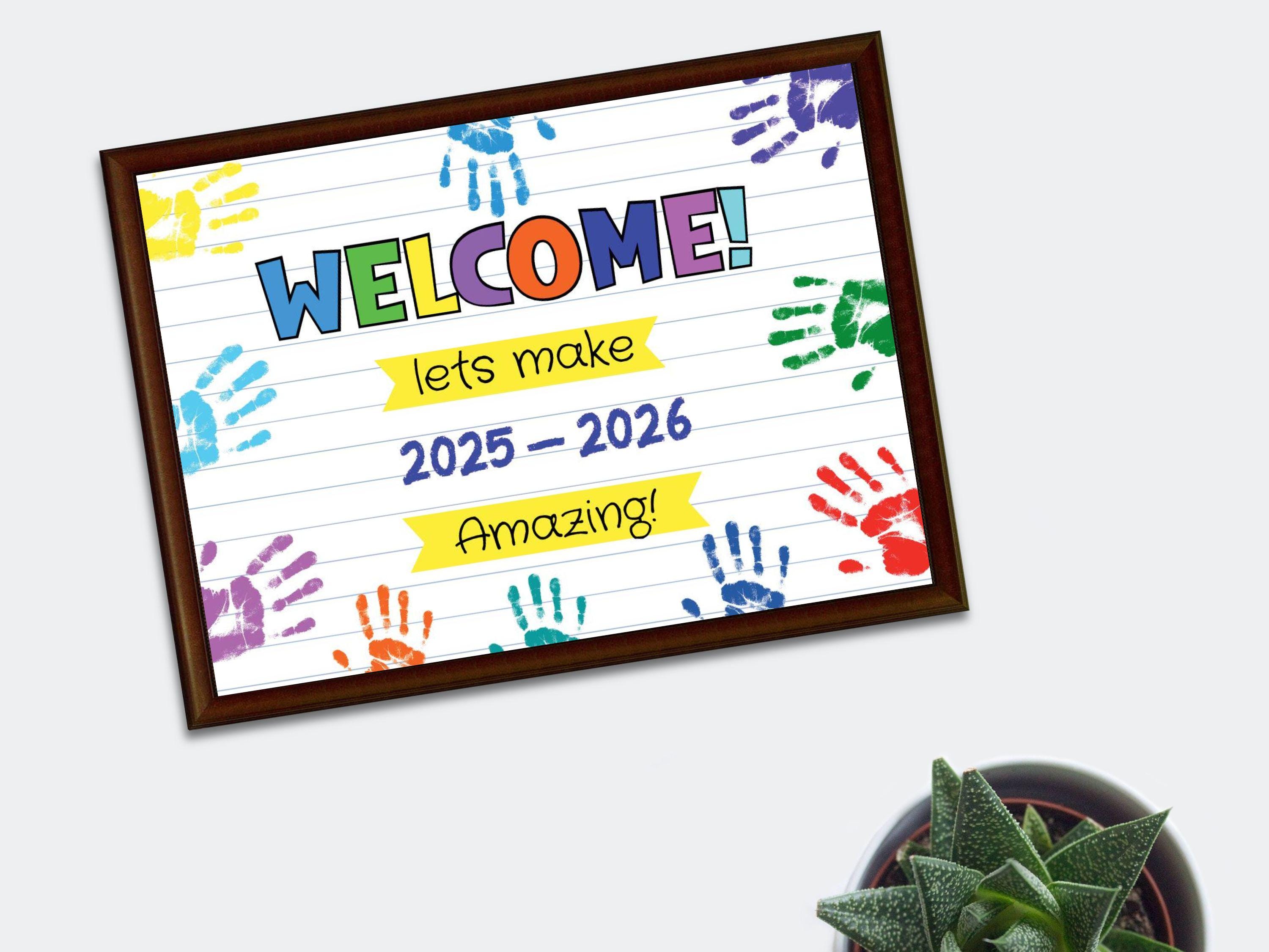Printable Welcome Sign 2025-2026, Back to School Banner, Classroom ...