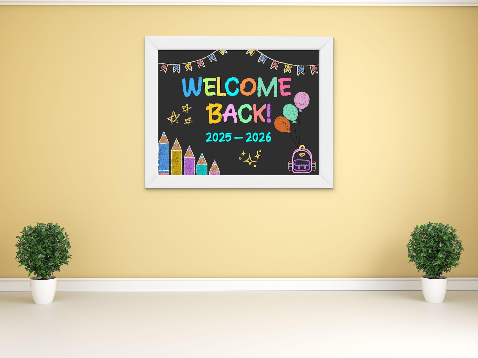 Printable Welcome Back Sign 2025-2026, Back to School Banner, Classroom ...