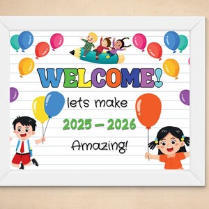Welcome Back Sign 2025-2026, Back to School Banner, Classroom Decor ...