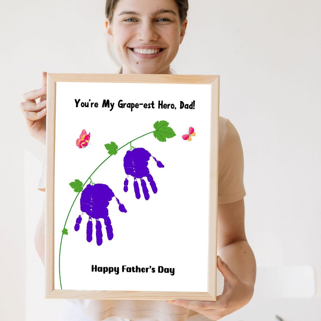 Father's Day Printable, Kids Handprint Art, Best Dad Gift, Worlds Best ...