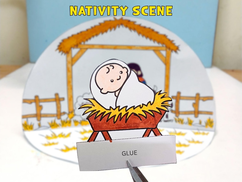 Nativity Scene Printable Craft for Kids | Advent Christmas Coloring ...
