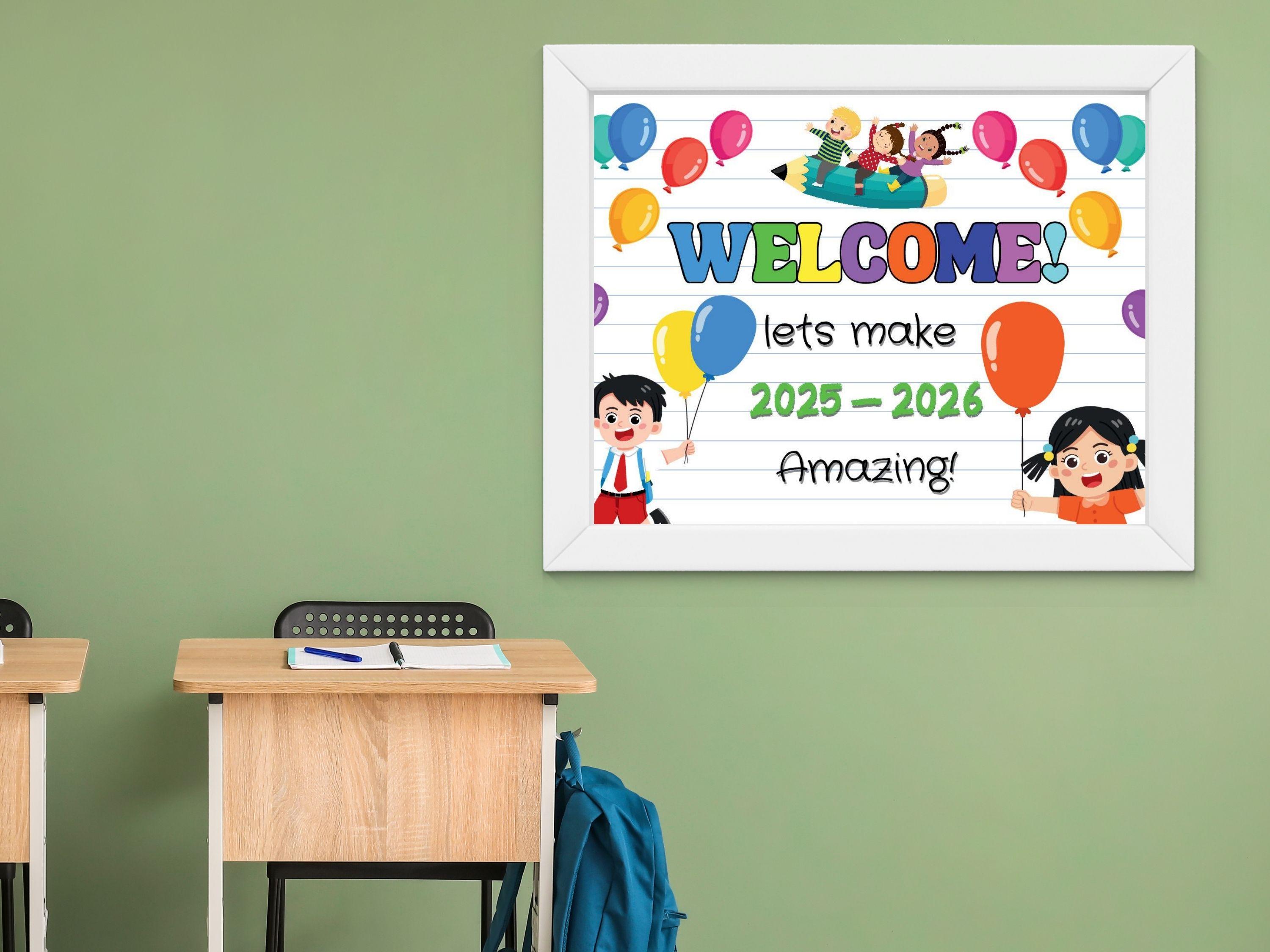 Welcome Back Sign 2025-2026, Back to School Banner, Classroom Decor ...