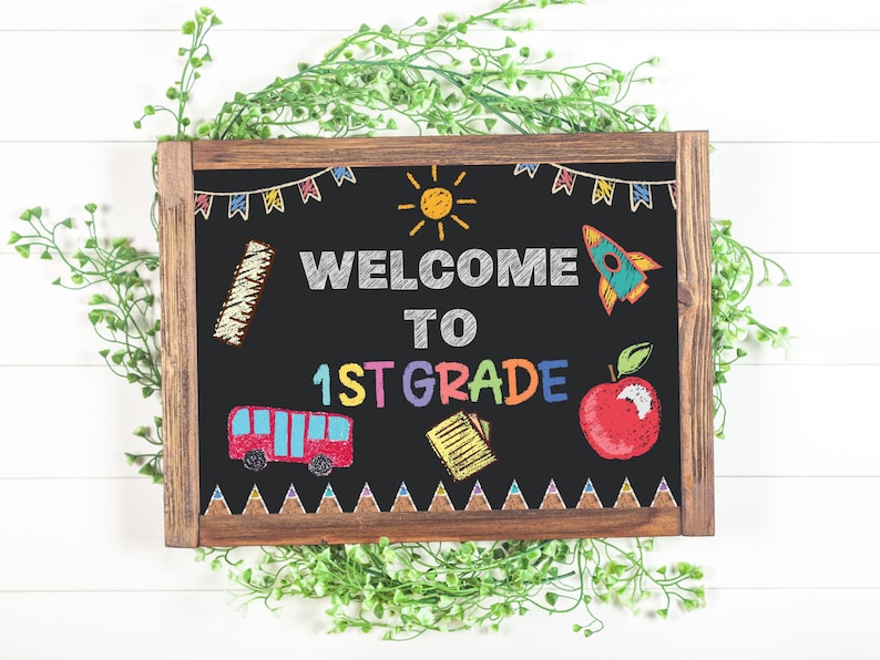 Printable Welcome to 1st Grade Sign, Back to School Banner, Classroom ...