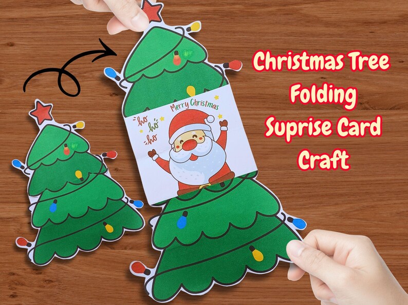 Christmas Tree Folding Surprise Craft | DIY Bible Card and Sunday ...