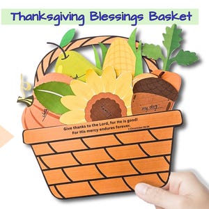 Thanksgiving Blessings Basket Craft for Kids,printable Thanksgiving ...
