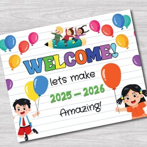 Welcome Back Sign 2025-2026, Back to School Banner, Classroom Decor ...