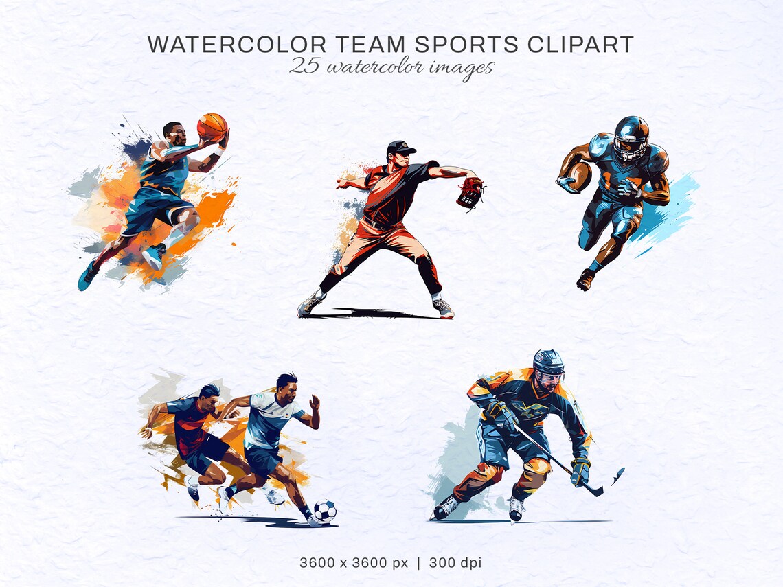 25 Team Sports Clipart, Basketball PNG, AI Generated Art, Sports Poster ...