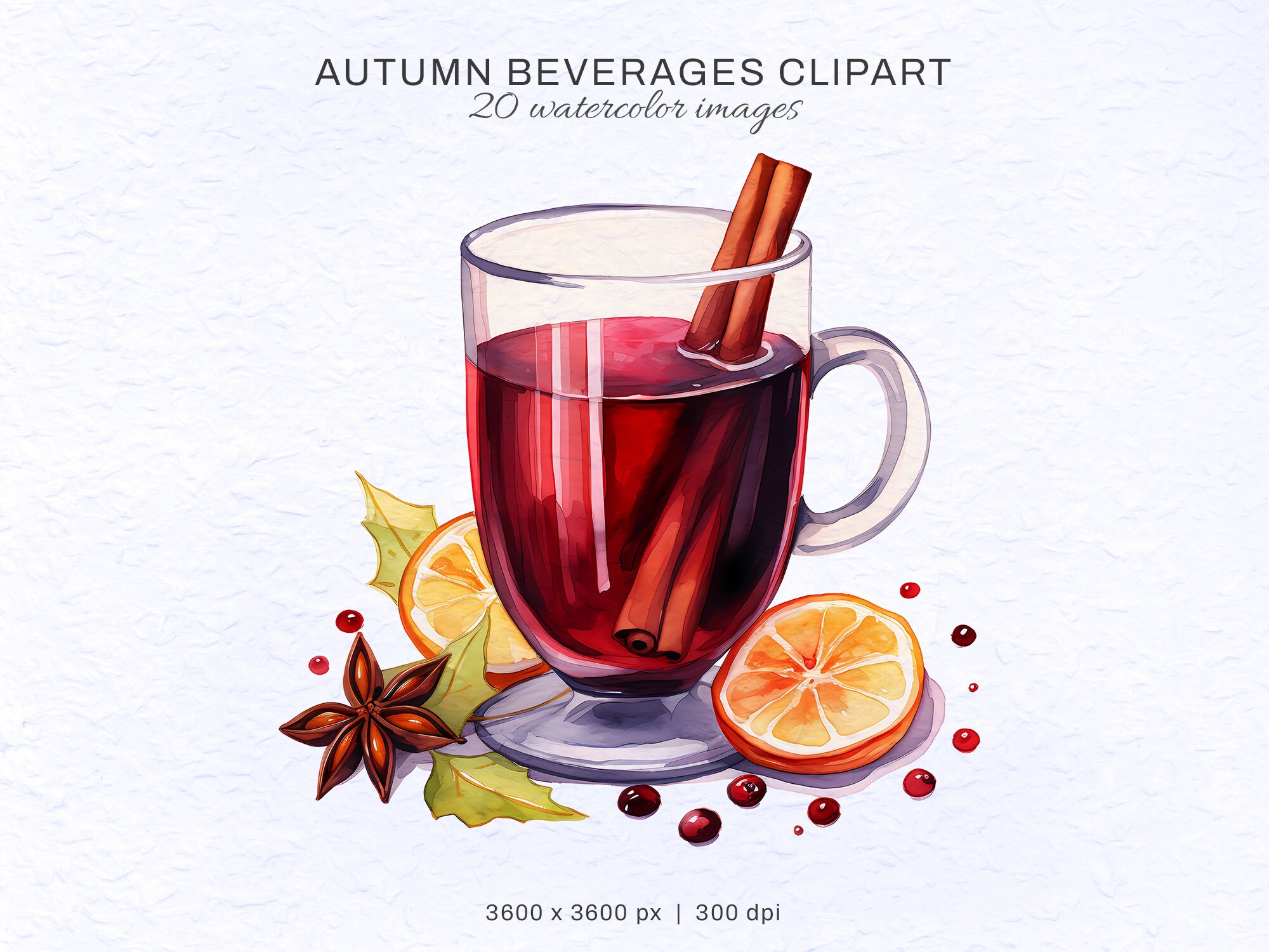 20 Autumn Beverages Clipart, Clipart Bundle, Watercolor Clip Art, AI ...