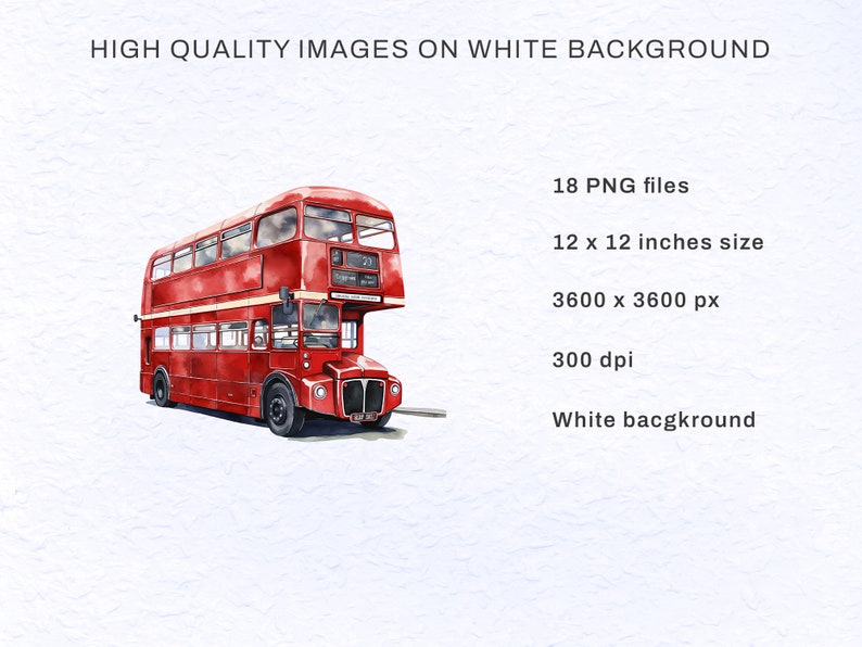 18 London Clipart, British Print Art, England Watercolor Clip Art, AI ...