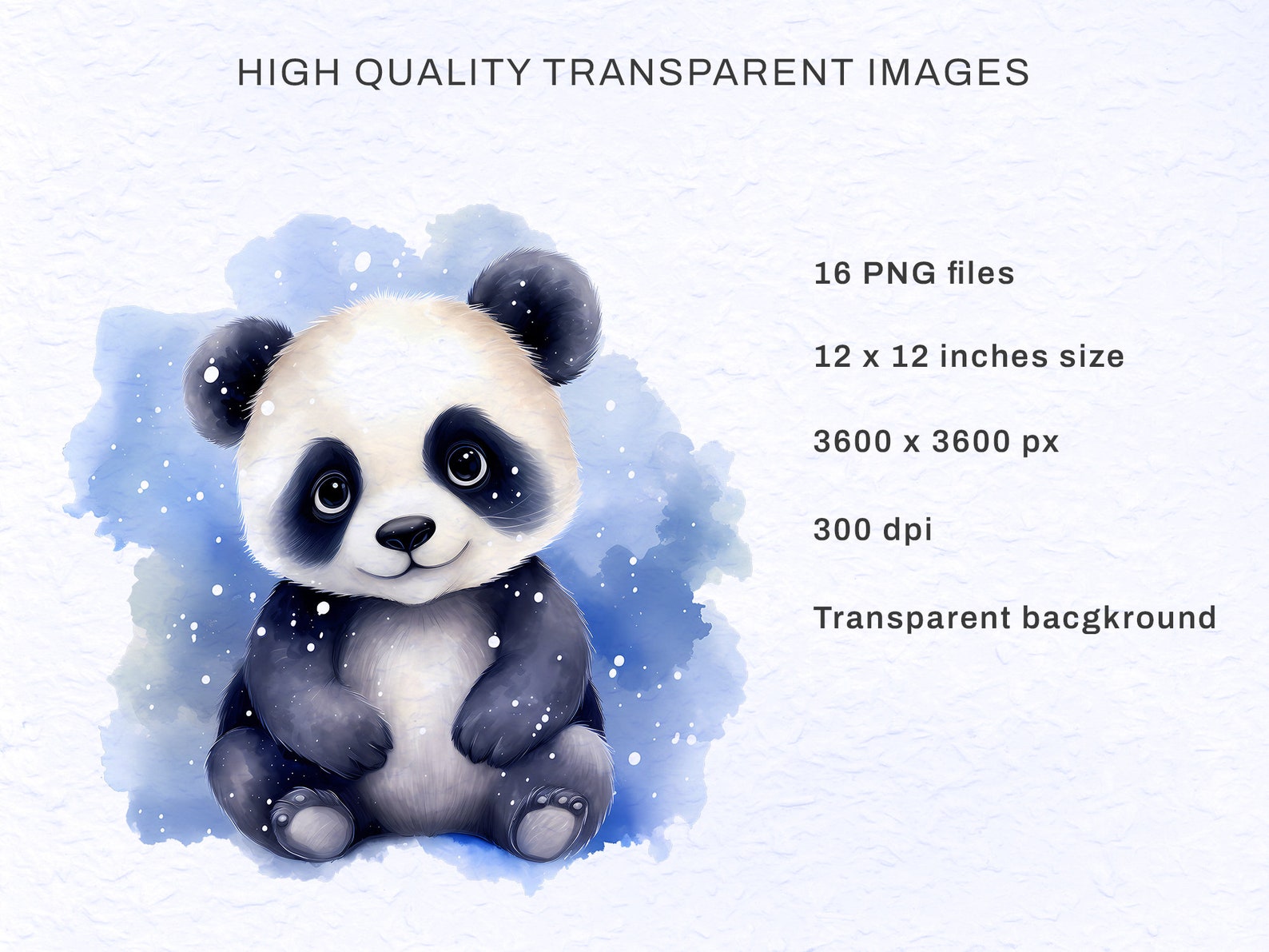Panda Poster PNG Watercolor Clipart Nursery Wall Art Baby - Etsy