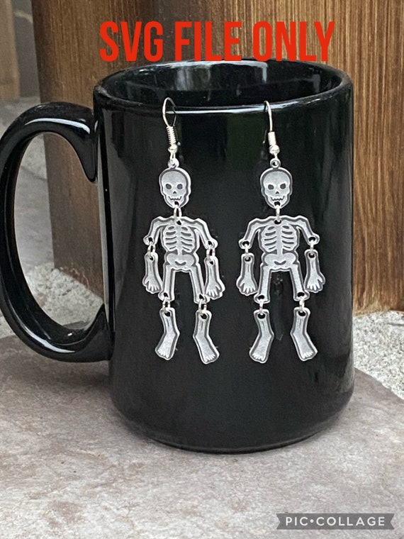 Dancing Skeleton Earring File Moving Skeleton SVG File Laser - Etsy