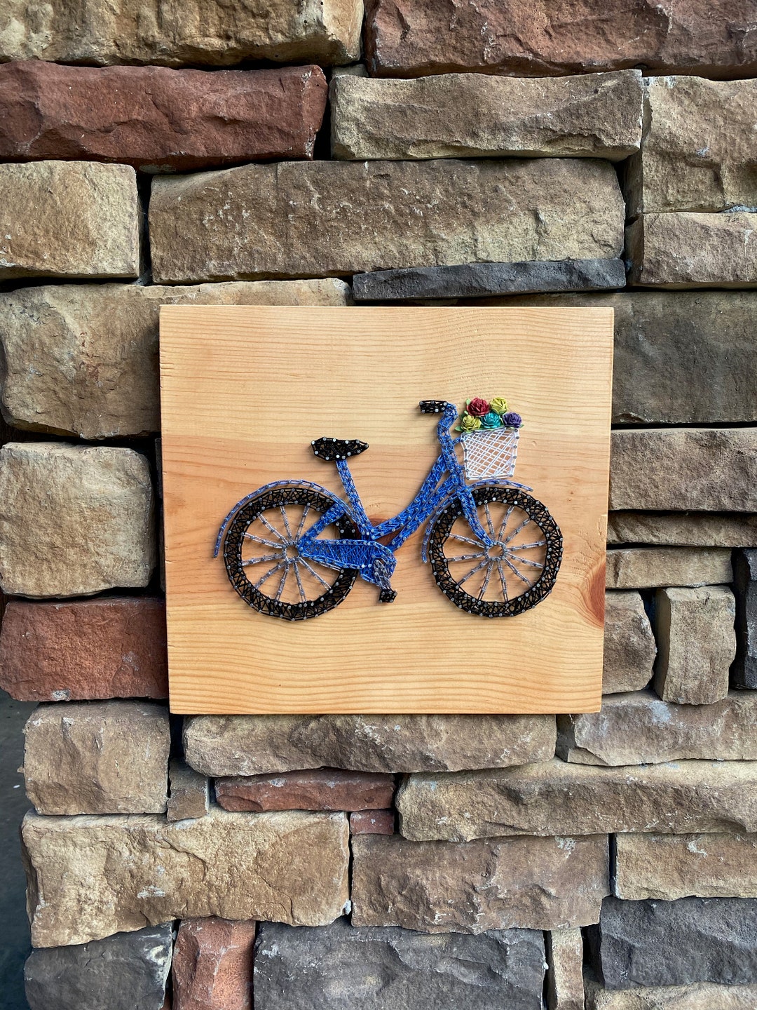 Bicycle String Art, Cruiser Bike String Art, Bicycle With Basket String ...