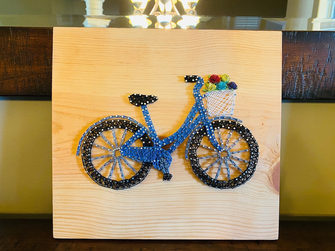Bicycle String Art Cruiser Bike String Art Bicycle With | Etsy