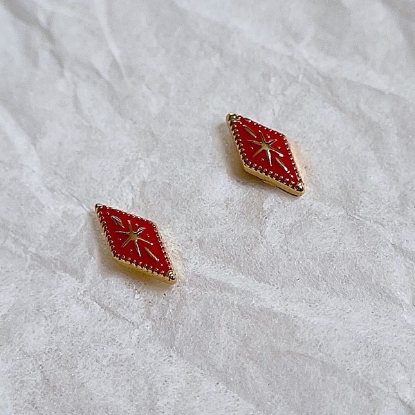 Red Stud Earrings - Etsy