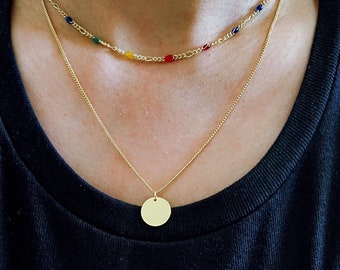 Coin Disc Necklace - Etsy