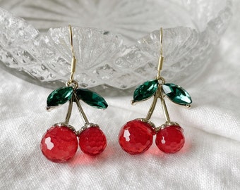 Cherry Drop Earrings - Etsy