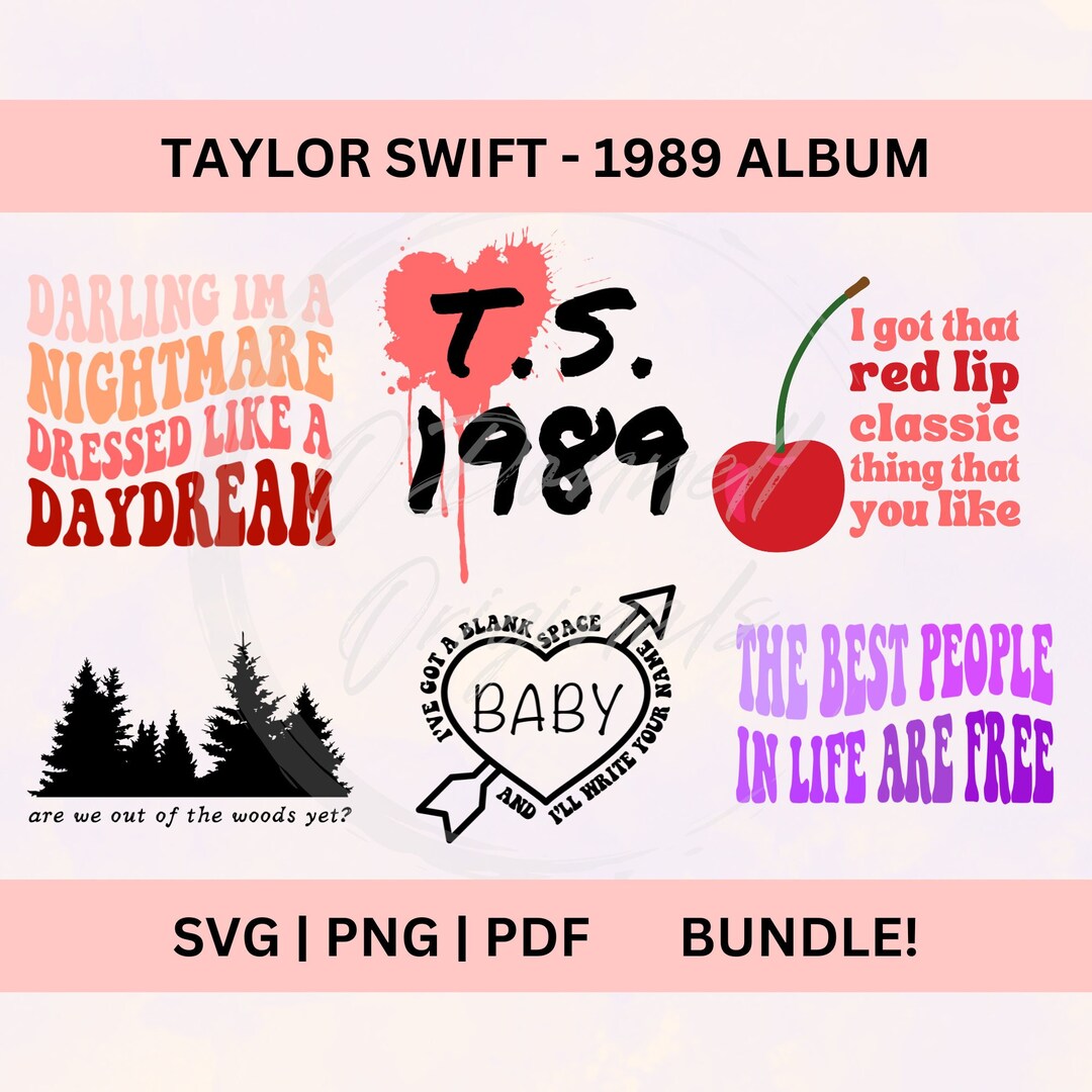 1989 Album Lyrics SVG Taylor Swiftie T-shirt Illustrations Png - Etsy