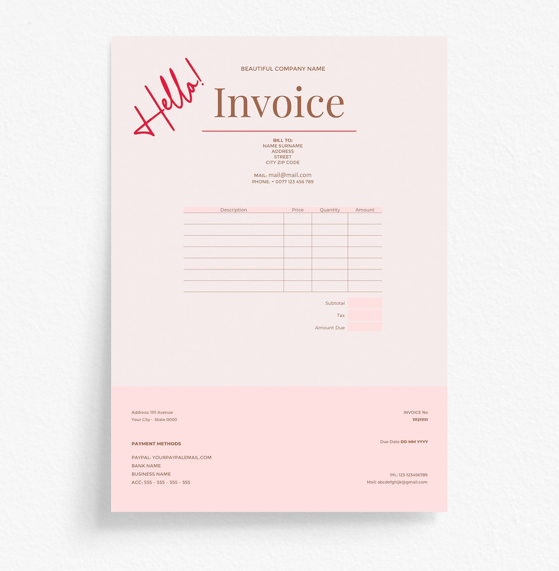 Free pretty girly templates for invoices - famlito