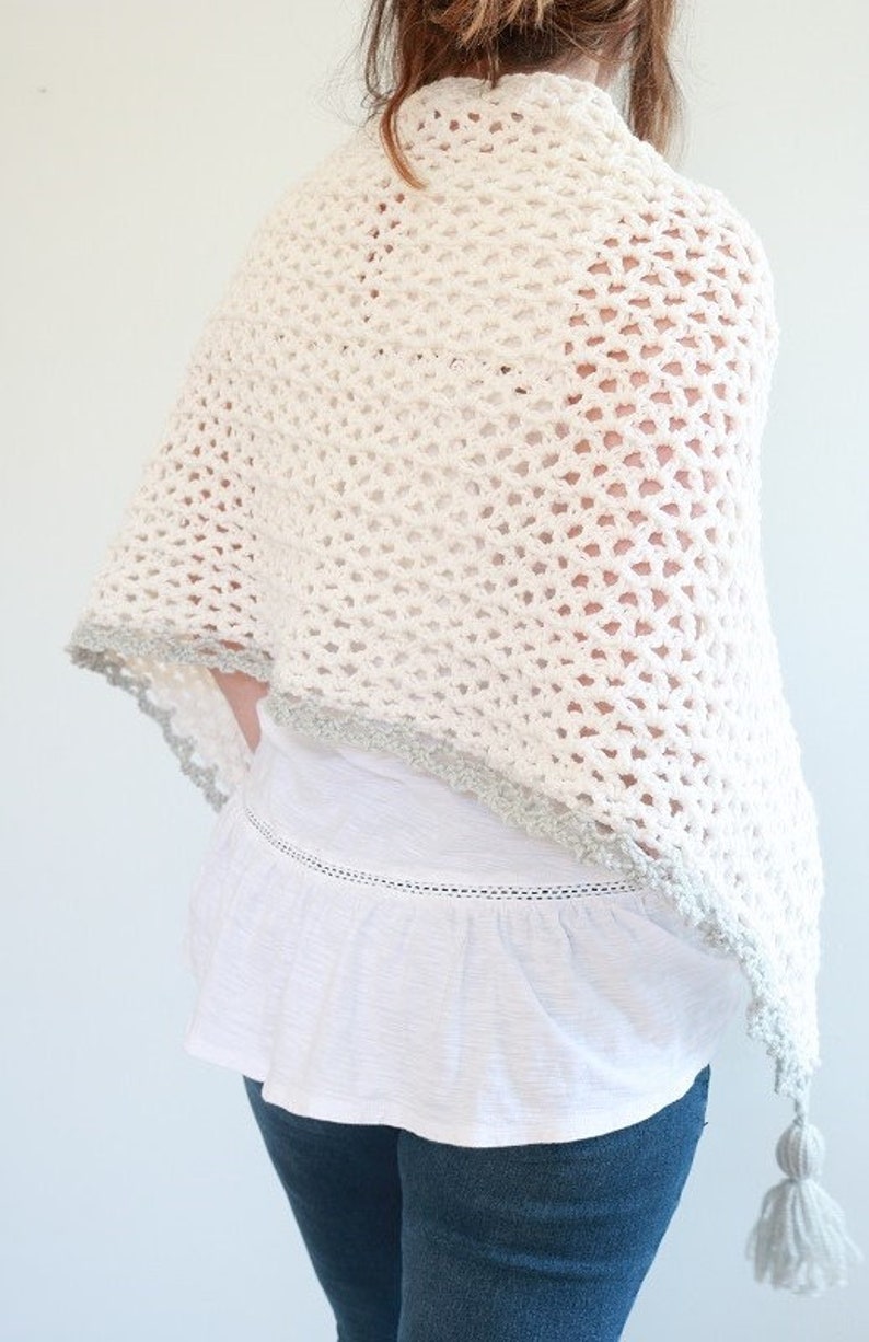 Crochet Shawl Pattern Easy Beginner Lace Crochet Wrap Women Classic ...