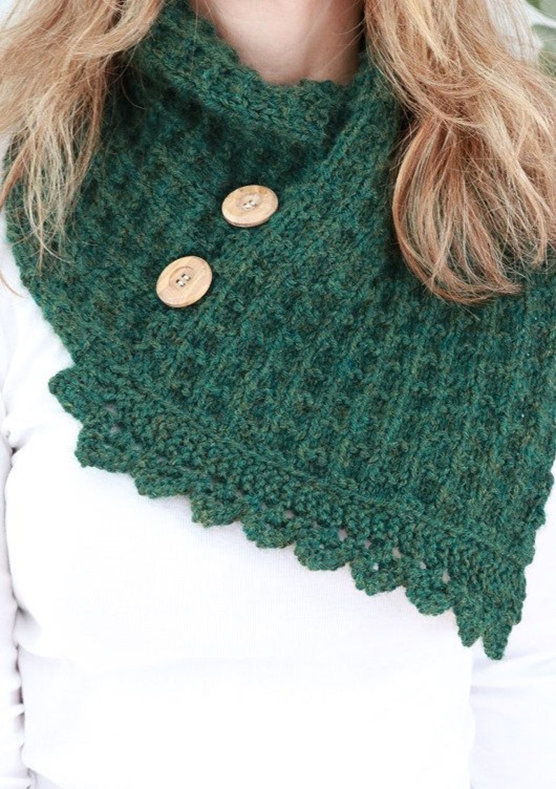 Buttoned Cowl Knitting Pattern Green Cowl Knitting Pattern - Etsy