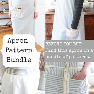 Linen Apron Sewing Pattern, Linen Apron Pattern, Half Apron Sewing ...