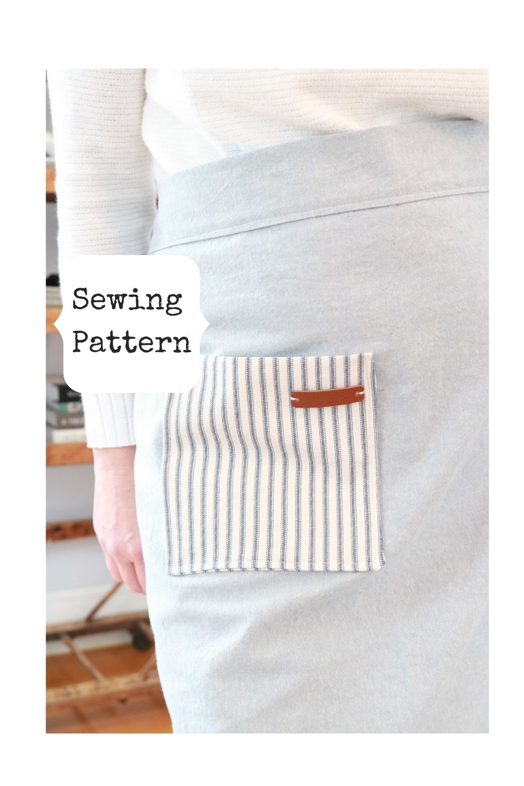 Pocket Apron Sewing Pattern, Apron Sewing Pattern, Long Apron Sewing ...