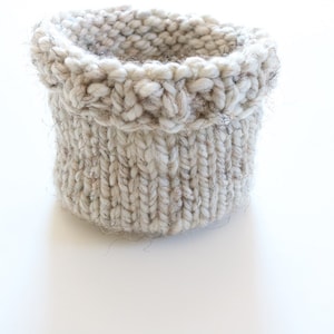 Knit Basket Pattern, Chunky Knit Storage Basket, Wool Basket Knitting ...
