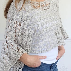 Lace Shrug Knitting Pattern Easy Knit Shrug Long Sleeve Lightweight ...
