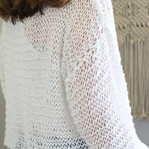 Summer Knit Sweater Pattern, Lace Knit Sweater Pattern, Cotton Sweater ...