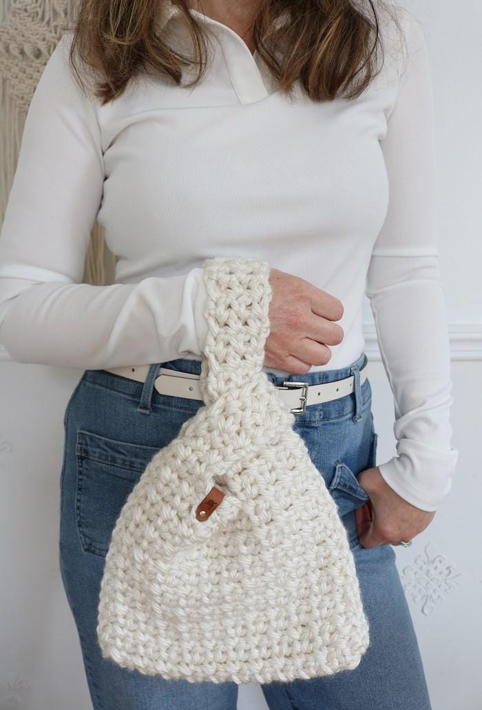 Japanese Knot Bag Crochet Pattern, Easy DIY Handbag Tutorial, Unique ...
