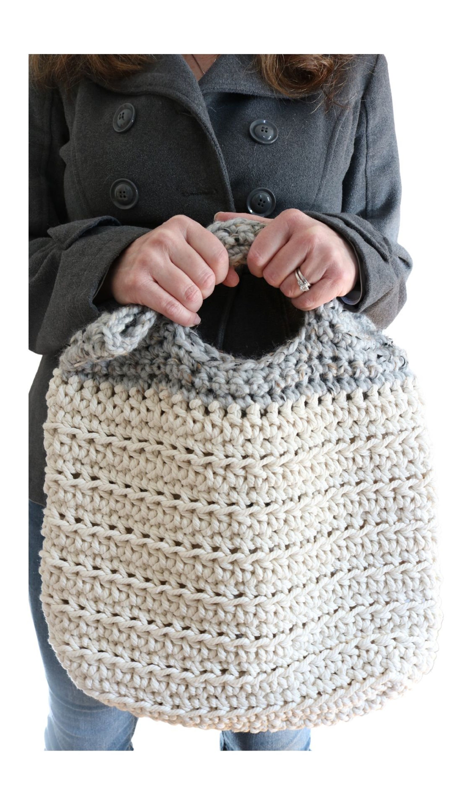Chunky Crochet Bag Pattern, Crochet Handbag Pattern, Crochet Market Bag ...