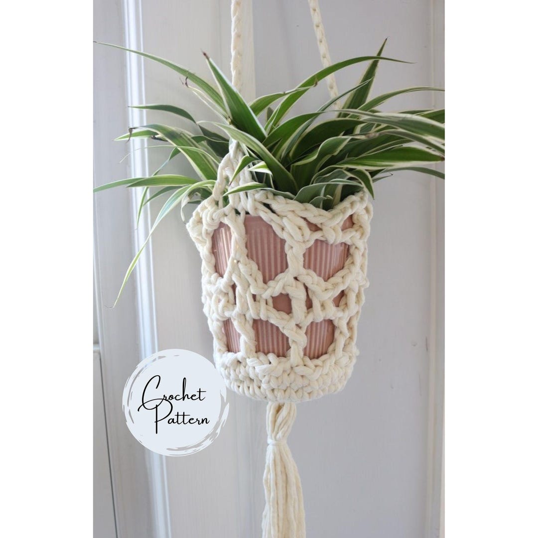Crochet Plant Hanger Pattern - Easy Boho Style Tutorial, DIY Hanging ...