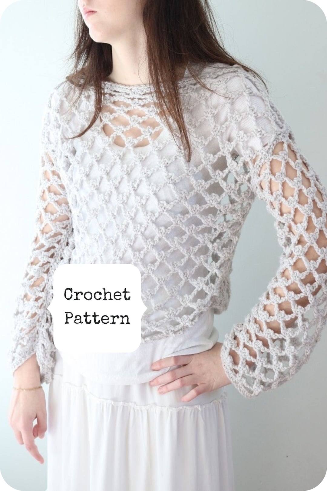Crochet Lace Sweater Pattern, Crochet Lace Pullover Pattern, Crochet ...