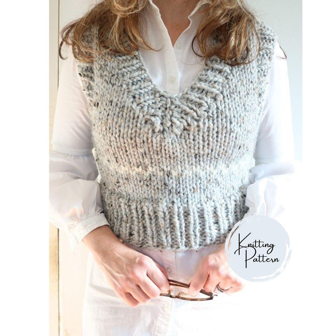 Knit Vest Pattern - DIY Sweater Vest Knitting Pattern, Easy to Follow ...