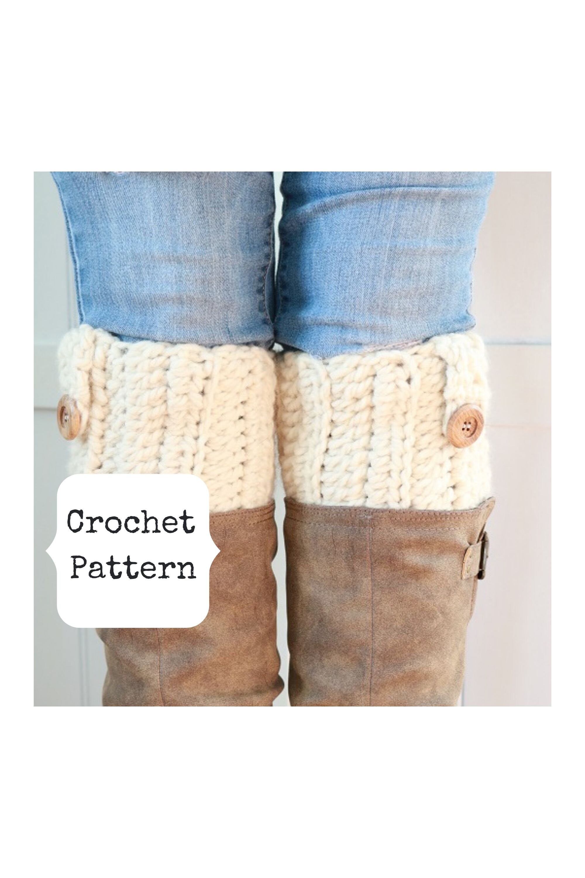 Buttoned Boot Cuffs Crochet Pattern Boot Cuffs Crochet - Etsy
