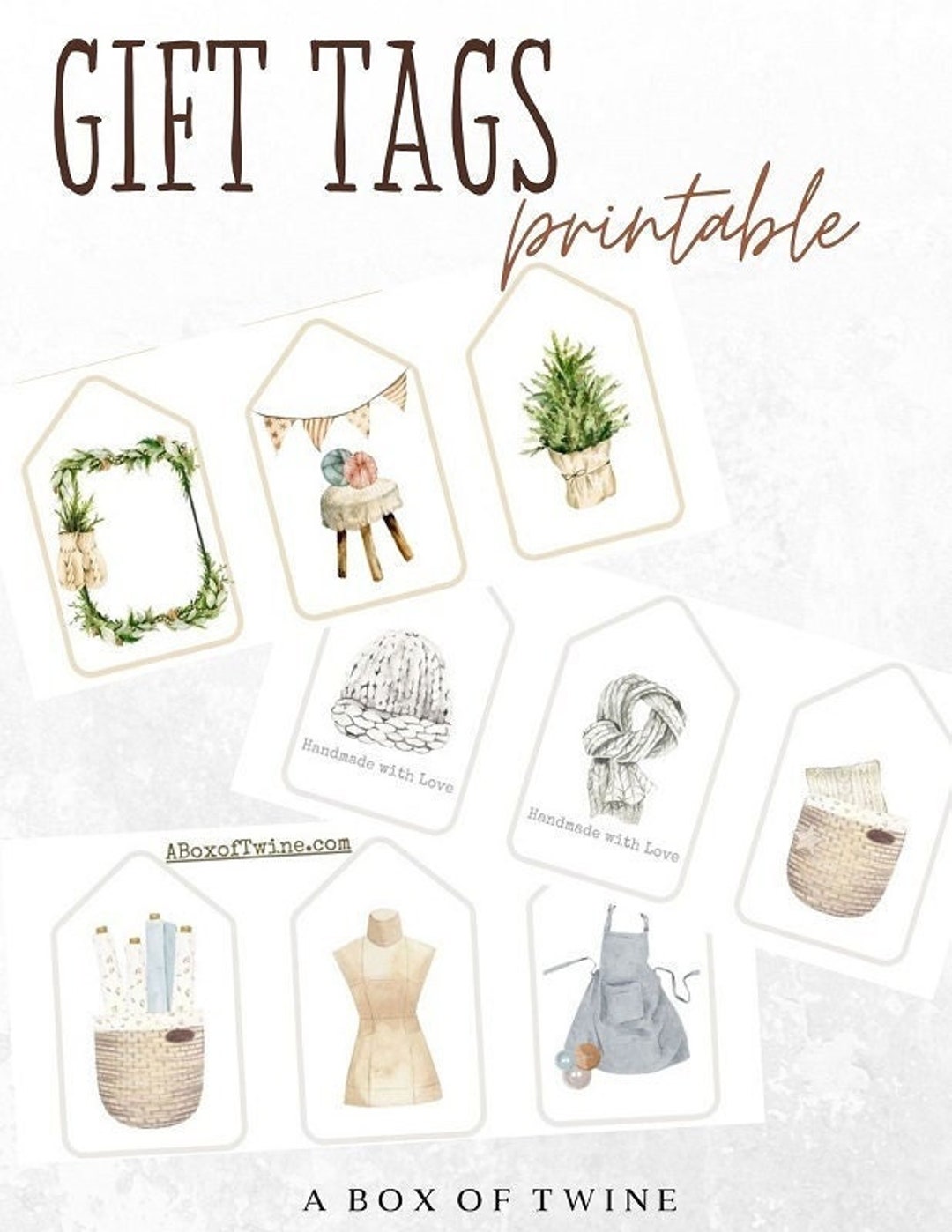 Gift Tags Printables, Craft Gift Tags for Holidays, Parties & Special ...