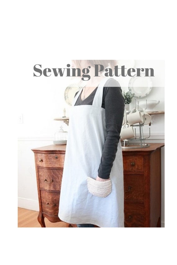 Cross Back Apron Sewing Pattern japanese style apron pattern | Etsy