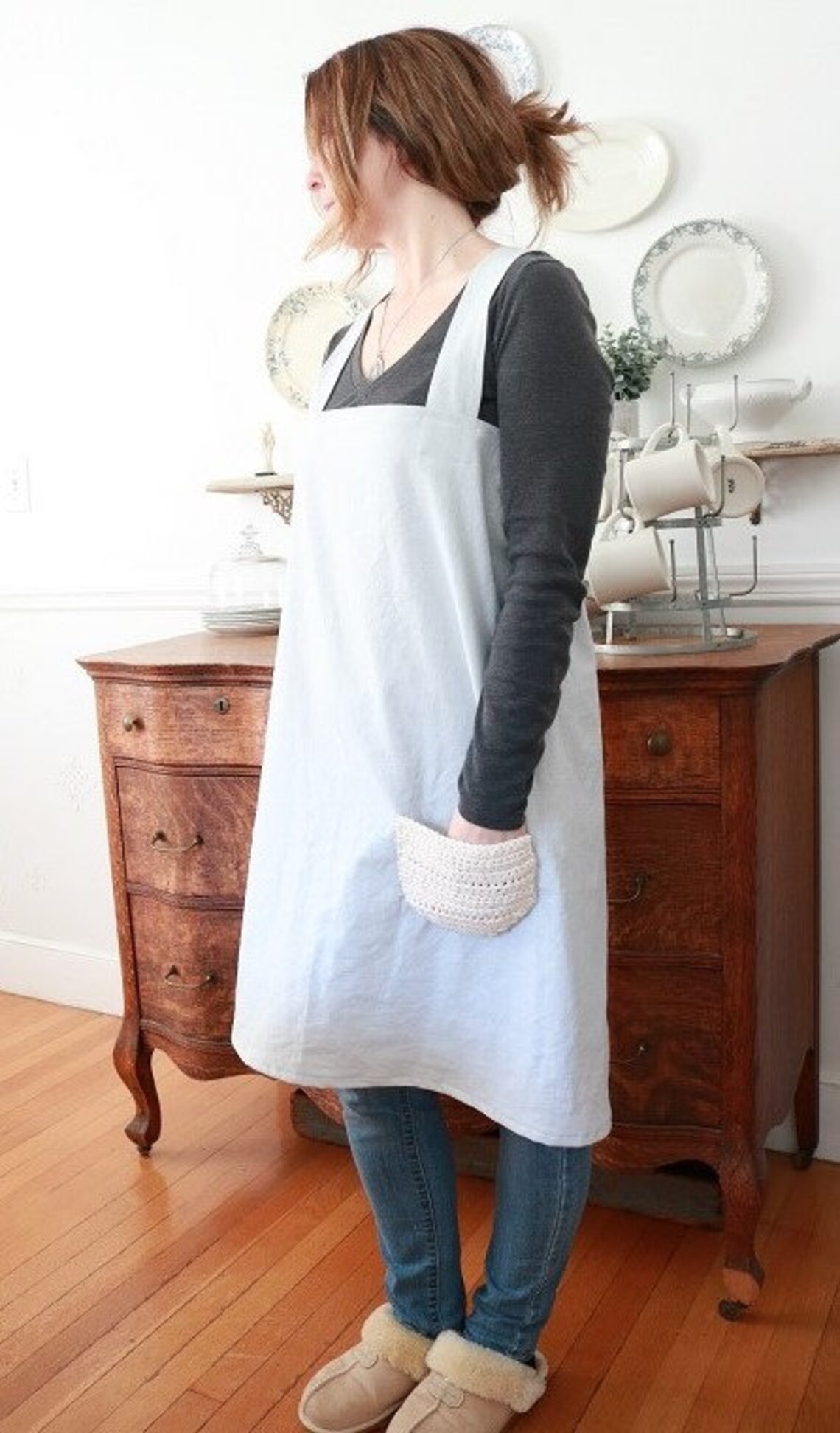 Cross Back Apron Sewing Pattern Japanese Style Apron Pattern | Etsy