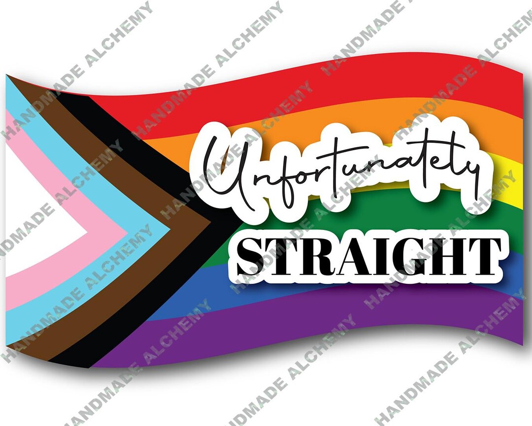 Unfortunately Straight Pride Flag Sticker, Banner Design - Etsy
