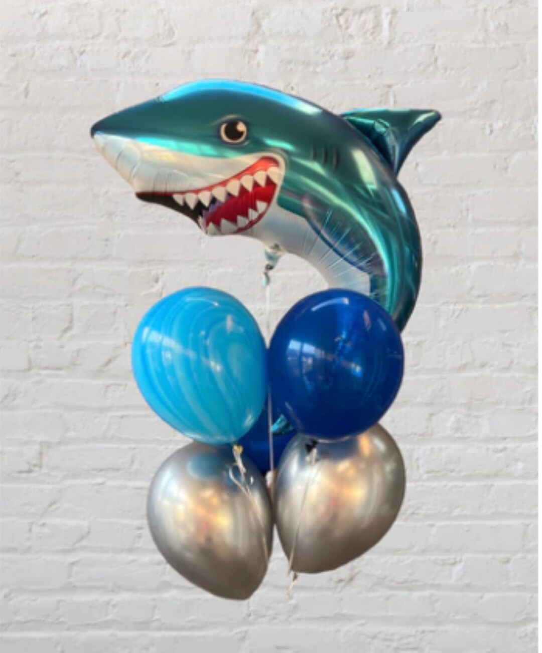 Shark Balloon Bouquet | Shark Party Decorations| Blue Balloons | Under ...