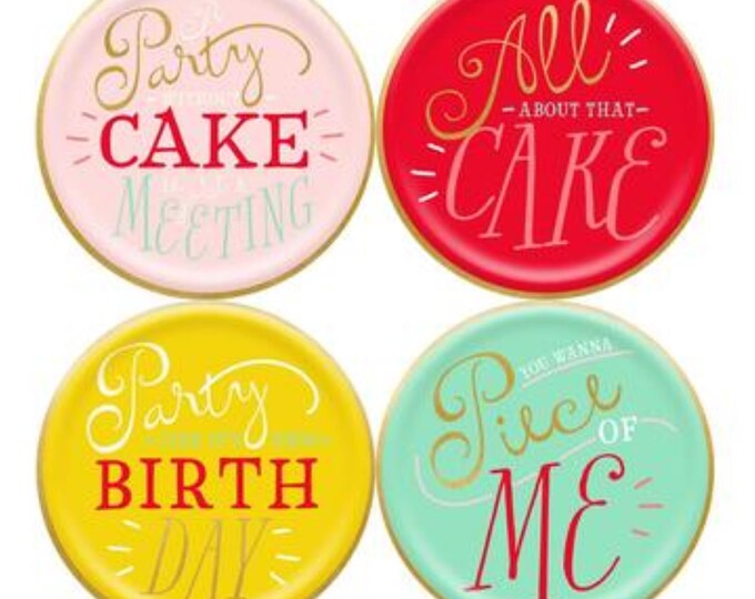 Birthday Cake Plate Set Dessert Plates Birthday Party Cake Plates - Etsy