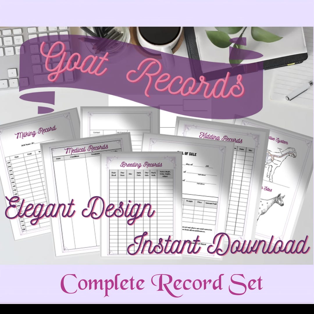 Goat Record Keeping Planner: Herd Health & Breeding Logs (PDF Download ...