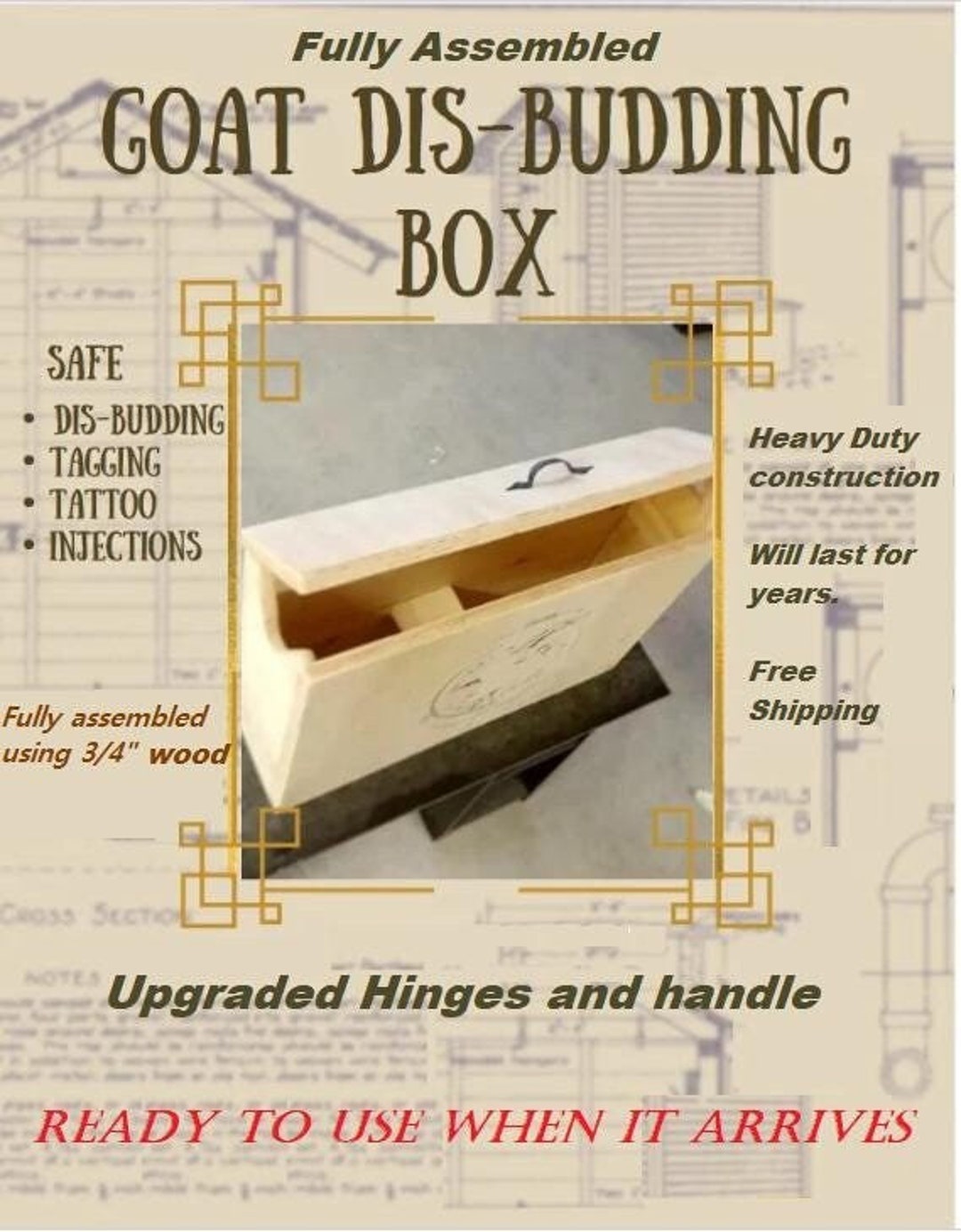 Goat Disbudding Box Assembled | Kid Tattooing, Tagging & Medicating ...