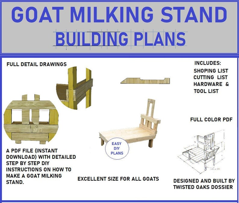 Goat Milking Stand Goat Plans Goat Stanchion Easy DIY - Etsy