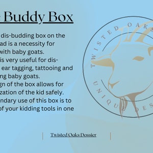 Buddy Box" Goat Kid Dis-budding, Tattooing, Medicating, and Tagging ...